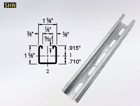 1-5/8 in Double Unistrut Channel Hot Dipped Galvanized - SSHN
